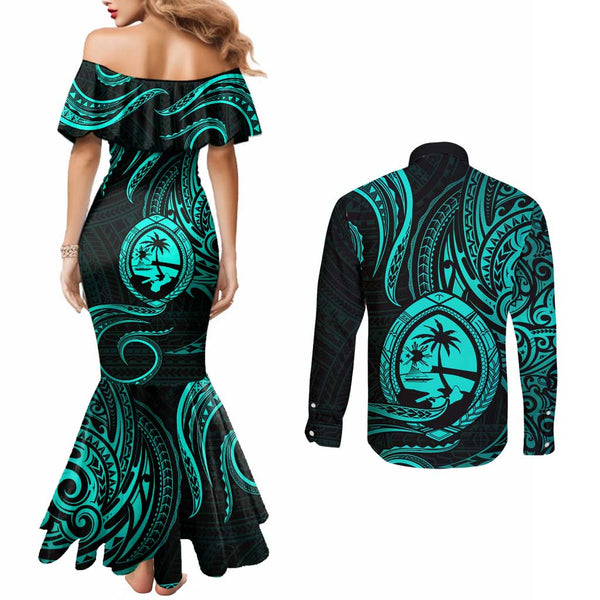 Polynesian Guam Coat of Arms Couples Matching Mermaid Dress and Long ...