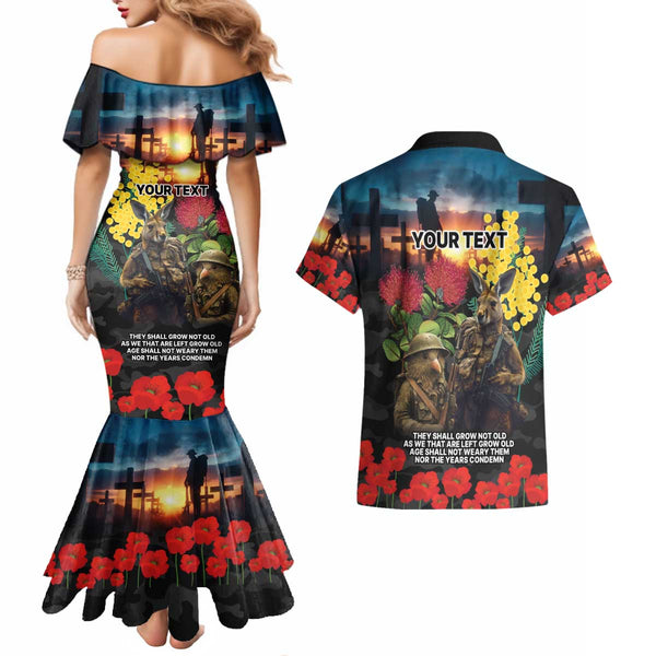 Kangaroo-Kiwi Soldier ANZAC Personalised Couples Matching Mermaid Dress ...