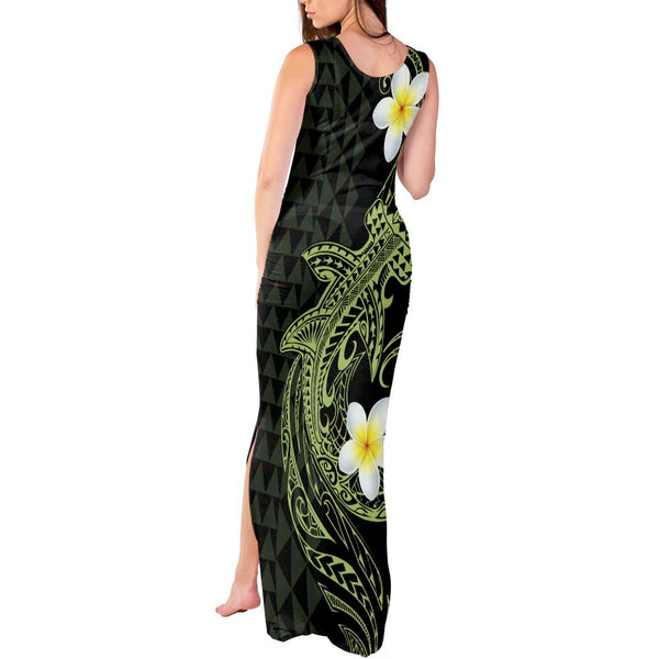 Aloha Hammerhead Shark Tank Maxi Dress Lime Rickey Hawaiian Kakau ...