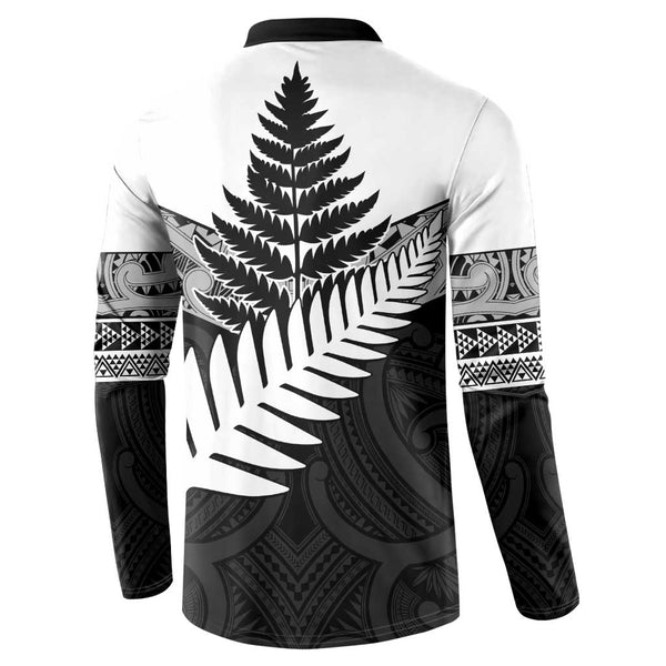 New Zealand Silver Fern Button Sweatshirt Maori Koru Mixed Taniko ...