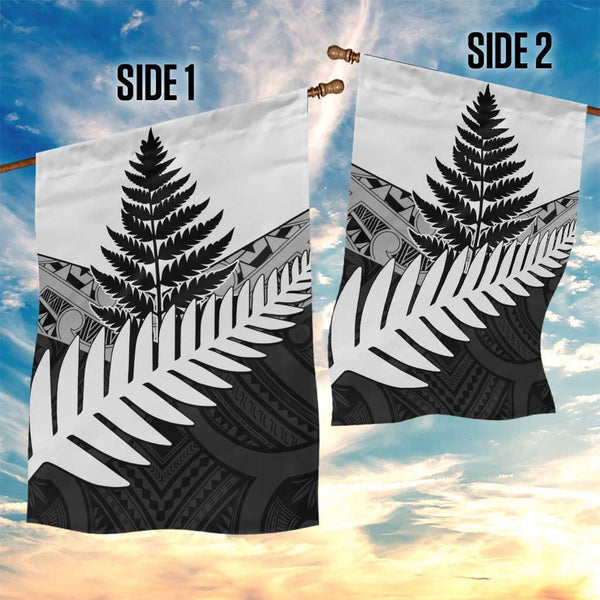 New Zealand Silver Fern Garden Flag Maori Koru Mixed Taniko Pattern LT9
