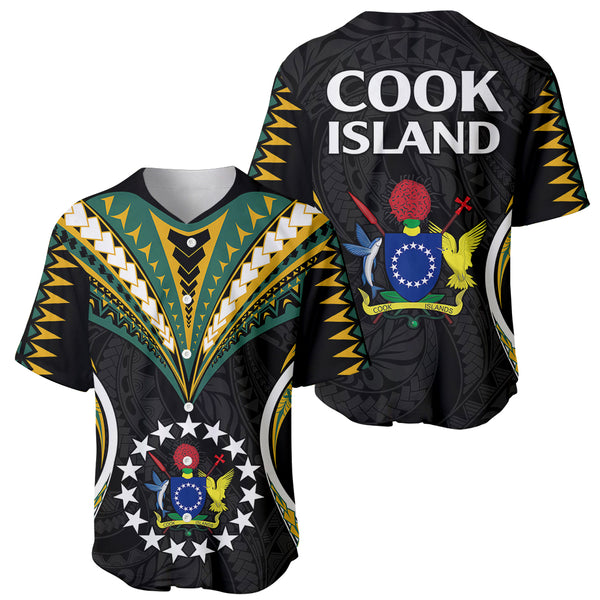 Polynesian Pride Cook Islands Baseball Jersey Tribal Wave Style LT9