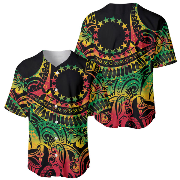 Cook Islands 15 Stars Baseball Jersey Kuki Airani Polynesian Tribal ...