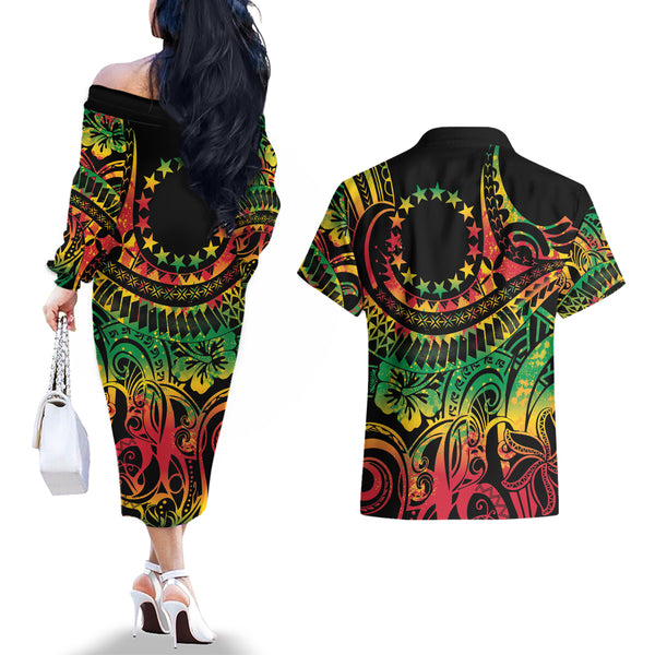 Cook Islands 15 Stars Couples Matching Off The Shoulder Long Sleeve ...
