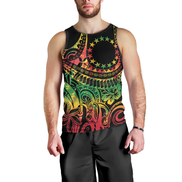 Cook Islands 15 Stars Men Tank Top Kuki Airani Polynesian Tribal Wave ...