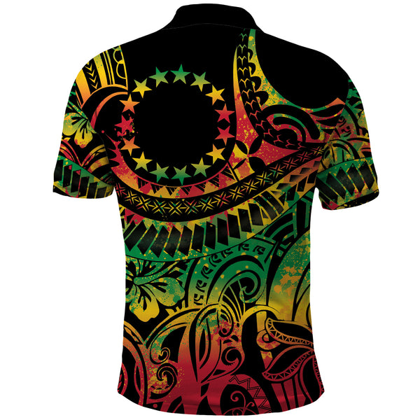Cook Islands 15 Stars Polo Shirt Kuki Airani Polynesian Tribal Wave ...