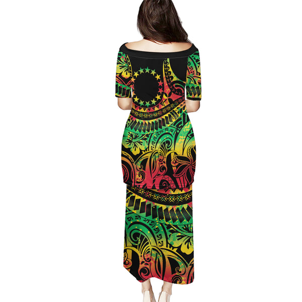 Cook Islands 15 Stars Puletasi Kuki Airani Polynesian Tribal Wave ...
