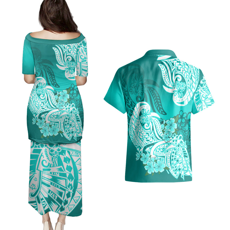 Polynesian Couples Matching Puletasi Dress and Hawaiian Shirt Pacific ...