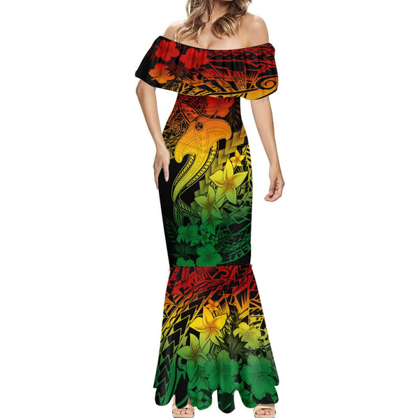 Aloha Hawaii Mermaid Dress Hammerhead Shark Tattoo Polynesian Summer ...