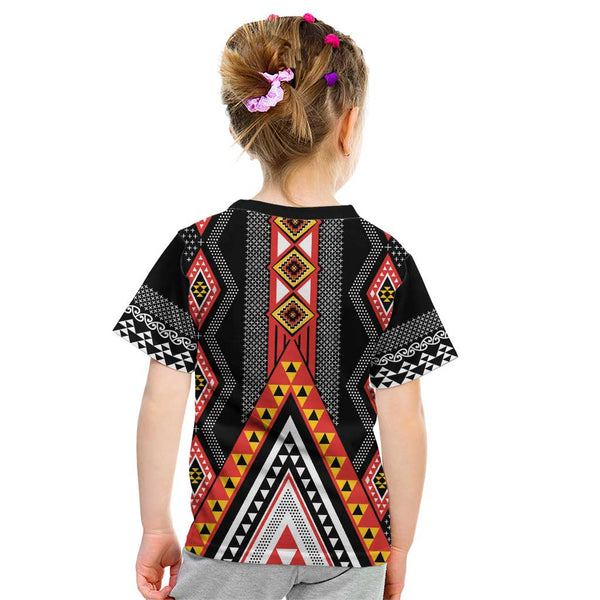 Niho Taniwha Taniko Motif Kid T Shirt LT9