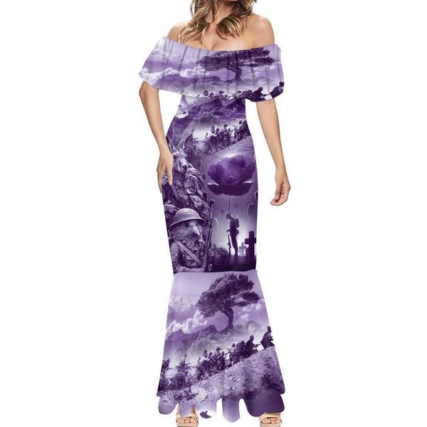 Purple ANZAC Day The Battle of Lone Pine Mermaid Dress Kiwi-Kangaroo ...