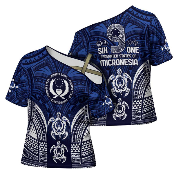 FSM Pohnpei States Cross Shoulder Shirt Micronesia Six 9 One Polynesian ...