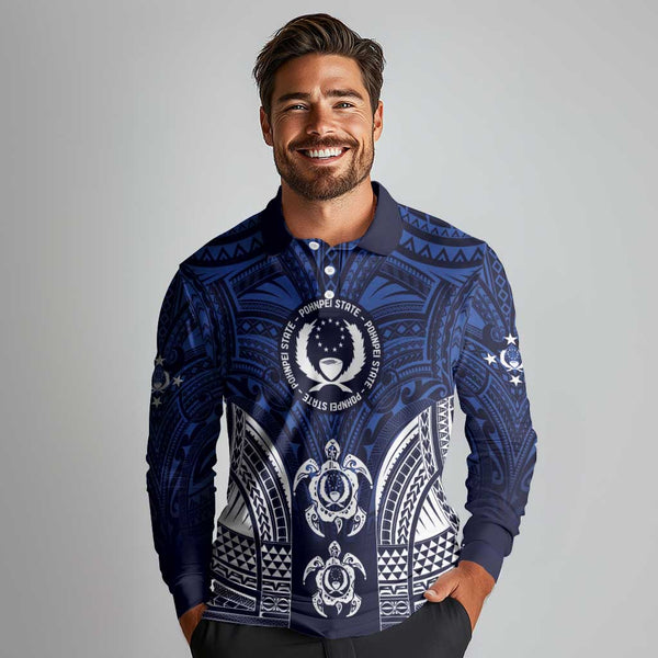 FSM Pohnpei States Long Sleeve Polo Shirt Micronesia Six 9 One ...