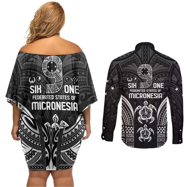 FSM Micronesia Six 9 One Couples Matching Off Shoulder Short Dress and ...