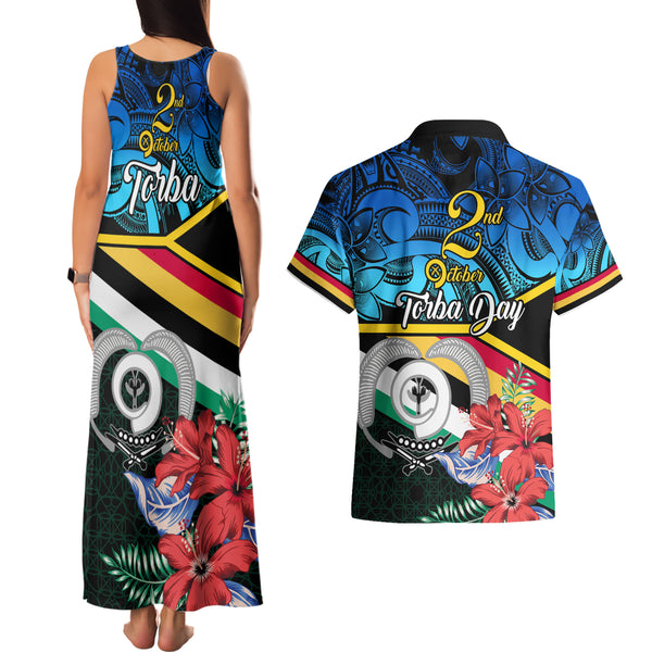 Torba Vanuatu Couples Matching Tank Maxi Dress and Hawaiian Shirt Sand ...