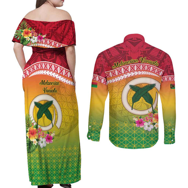 Melanesian Ni-Vanuatu Couples Matching Off Shoulder Maxi Dress and Long ...