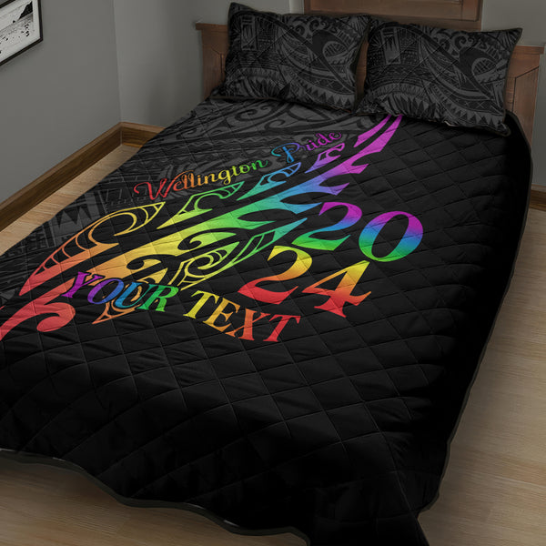 Personalised New Zealand Wellington Pride Quilt Bed Set Maori Fern with ...