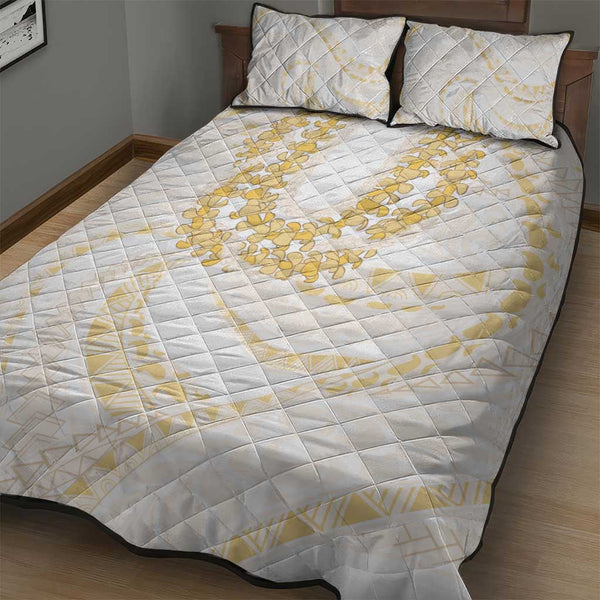 Aloha Lei Onaona Quilt Bed Set Beige Hawaiian Tribal Pattern LT9