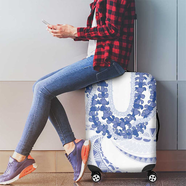 Aloha Lei Onaona Luggage Cover Navy Blue Hawaiian Tribal Pattern LT9