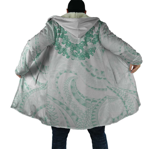 Aloha Lei Onaona Cloak Sage Green Hawaiian Tribal Pattern LT9
