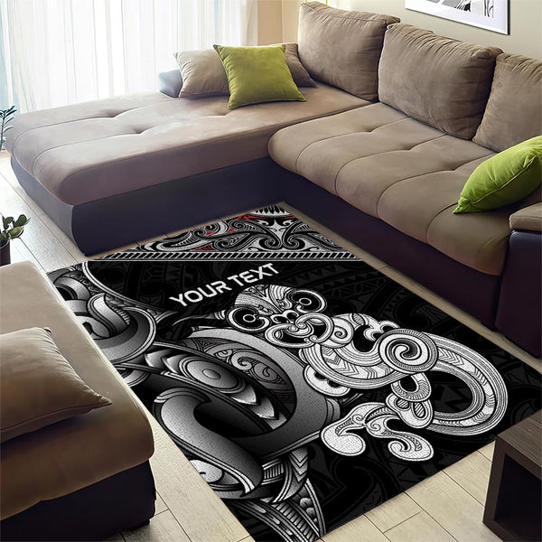 Personalised New Zealand Potae Pango Cricket Area Rug Special Maori Hei ...