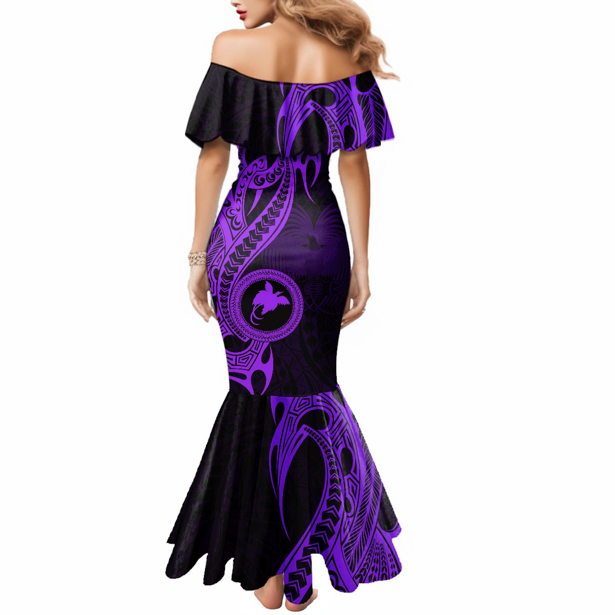 Papua New Guinea Island Mermaid Dress Bird of Paradise with Purple ...