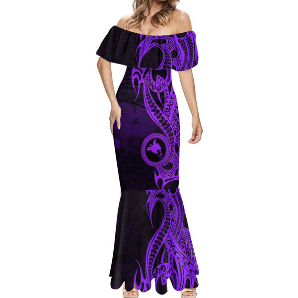 Papua New Guinea Island Mermaid Dress Bird of Paradise with Purple ...