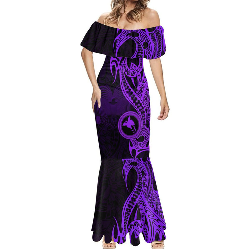Papua New Guinea Island Mermaid Dress Bird of Paradise with Purple ...