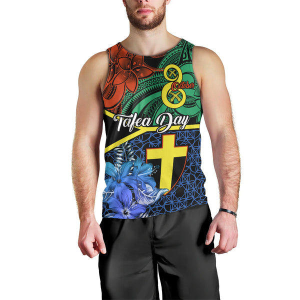Tafea Day Men Tank Top Vanuatu Sand Drawing With Polynesian Pattern LT9