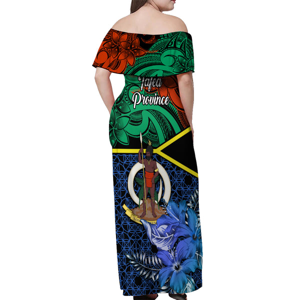 Tafea Day Off Shoulder Maxi Dress Vanuatu Sand Drawing With Polynesian ...