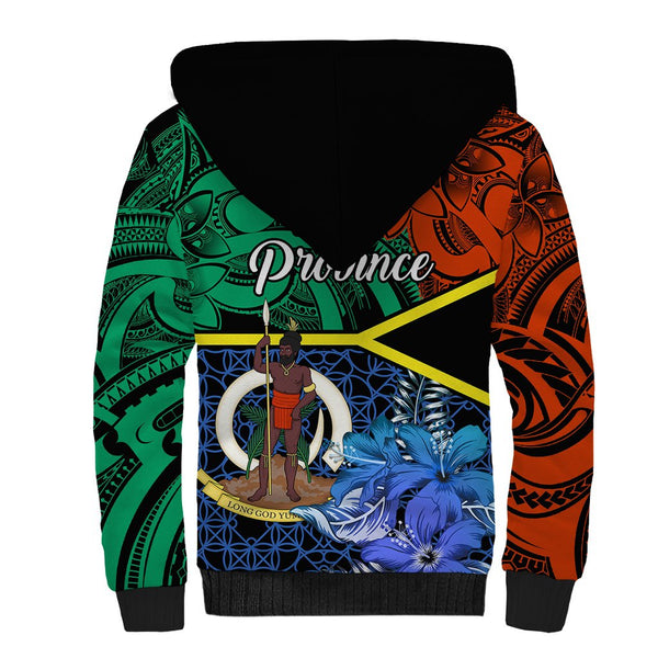 Tafea Day Sherpa Hoodie Vanuatu Sand Drawing With Polynesian Pattern LT9