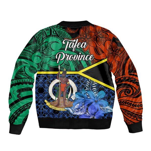 Tafea Day Sleeve Zip Bomber Jacket Vanuatu Sand Drawing With Polynesian ...