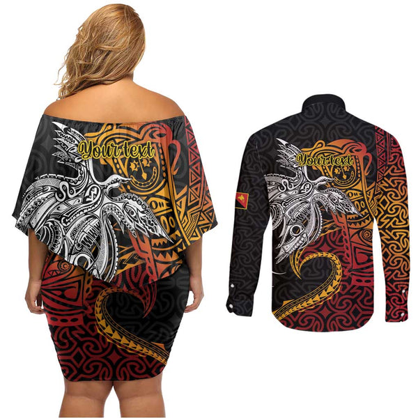 Papua New Guinea Sepik Personalised Couples Matching Off Shoulder Short ...