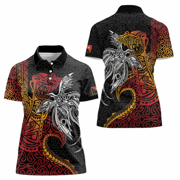 Papua New Guinea Sepik Personalised Women Polo Shirt PNG Bird of ...