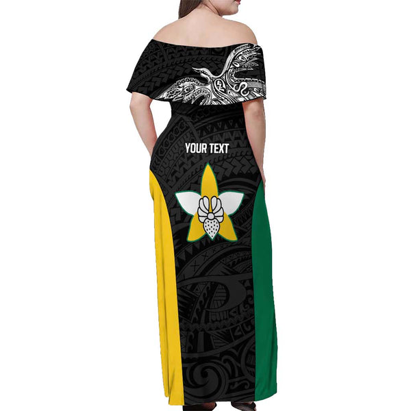 Personalised PNG Enga Province Off Shoulder Maxi Dress Bird of Paradise ...