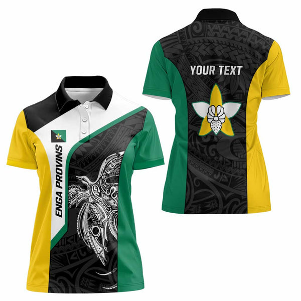 Personalised PNG Enga Province Women Polo Shirt Bird of Paradise Tattoo ...