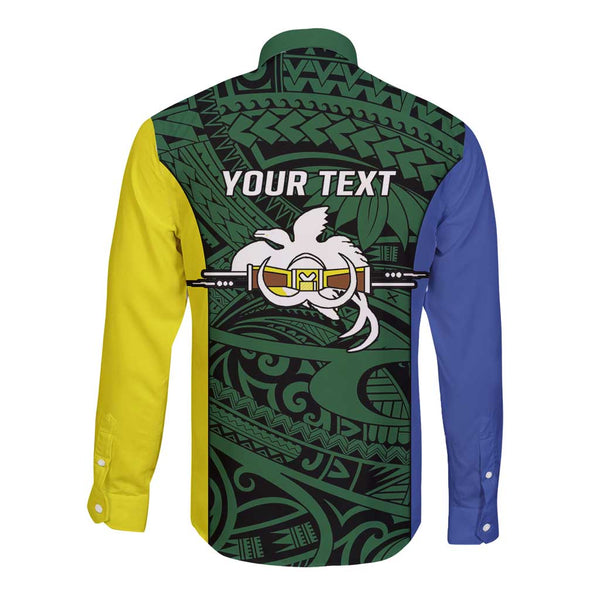 Personalised PNG Morobe Province Long Sleeve Button Shirt Bird of ...