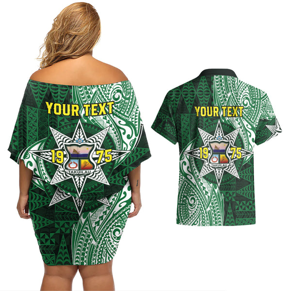 Personalised Tonga Takuilau College Couples Matching Off Shoulder Short ...
