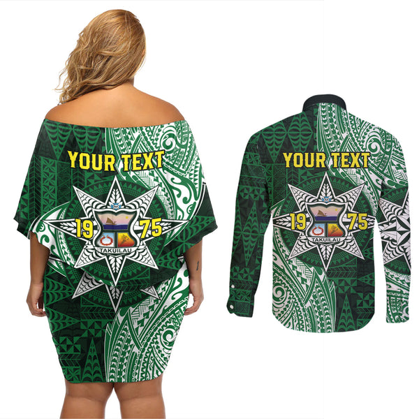 Personalised Tonga Takuilau College Couples Matching Off Shoulder Short ...