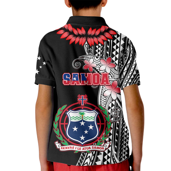 Polynesian Pride Samoa Kid Polo Shirt Ula Fala Mix Samoan Tribal Black ...