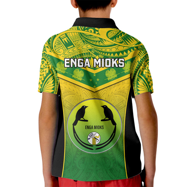 Papua New Guinea Rugby Kid Polo Shirt Enga Mioks PNG Polynesian Pattern ...