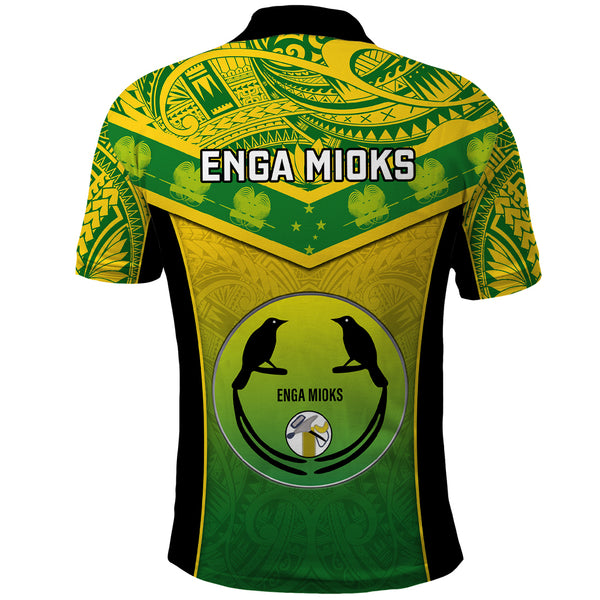 Papua New Guinea Rugby Polo Shirt Enga Mioks PNG Polynesian Pattern LT14
