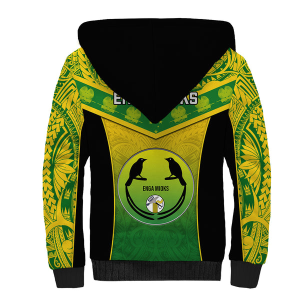 Papua New Guinea Rugby Sherpa Hoodie Enga Mioks PNG Polynesian Pattern LT14