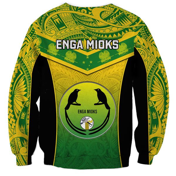 Papua New Guinea Rugby Sweatshirt Enga Mioks PNG Polynesian Pattern LT14