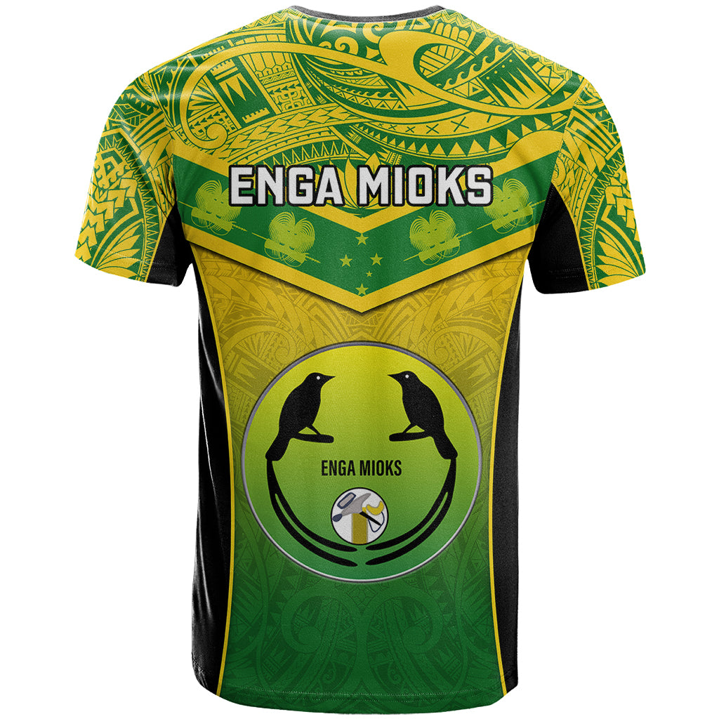 Papua New Guinea Rugby T Shirt Enga Mioks PNG Polynesian Pattern LT14