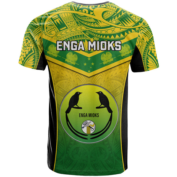 Papua New Guinea Rugby T Shirt Enga Mioks PNG Polynesian Pattern LT14