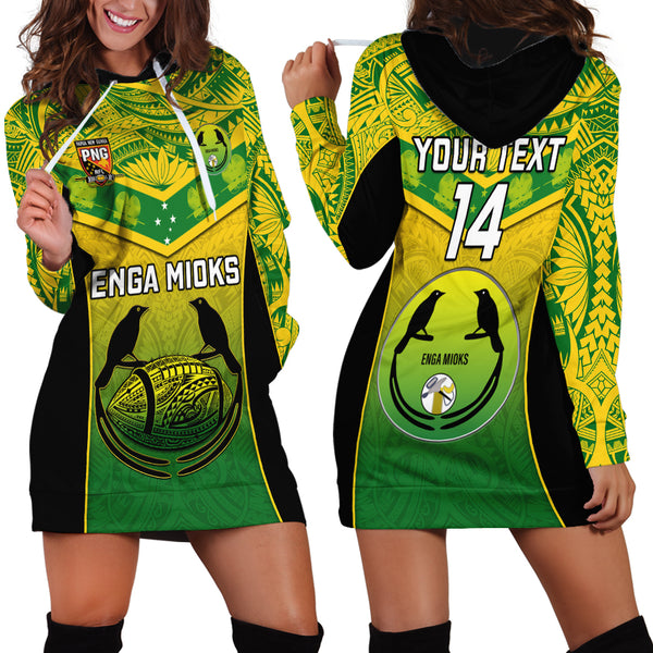 Custom Papua New Guinea Rugby Hoodie Dress Enga Mioks PNG Polynesian ...