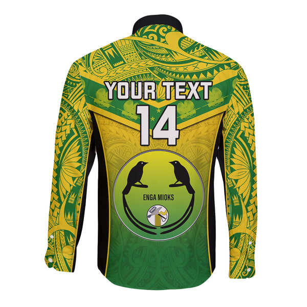 Custom Papua New Guinea Rugby Long Sleeve Button Shirt Enga Mioks PNG ...