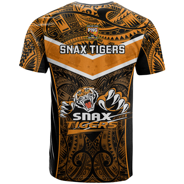 Papua New Guinea Rugby T Shirt Lae Snax Tigers PNG Polynesian Pattern LT14
