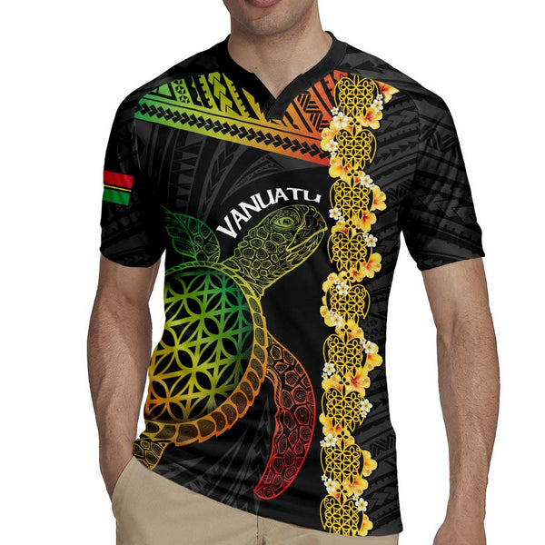 Vanuatu Sand Drawing Turtle Rugby Jersey Happy Independence Day LT14